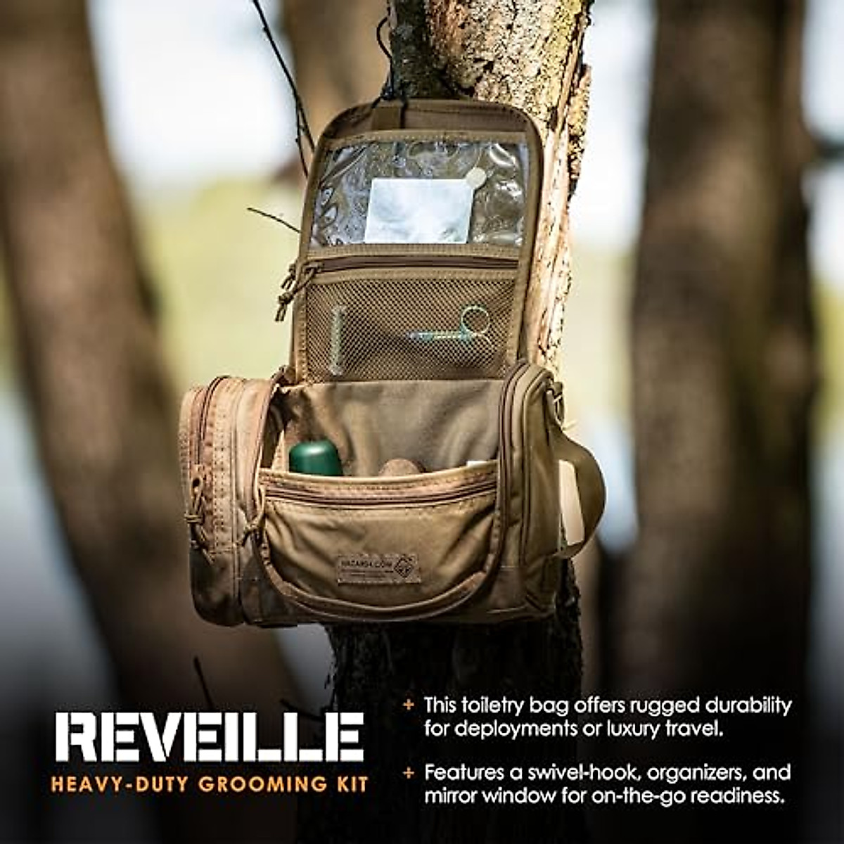 Hazard 4 Reveille Rugged Grooming Kit/Heavy-Duty Toiletry Bag, Coyote