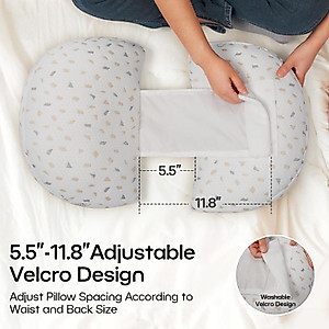 SNUGGZYMOMS Pregnancy Pillow, Bigger Size Stepped Wedge Maternity Pillow for Pregnant Women, with Adjustable & Detachable & Washable Pillow Cover, Support Cushion for Belly, Back, Legs, HIPS