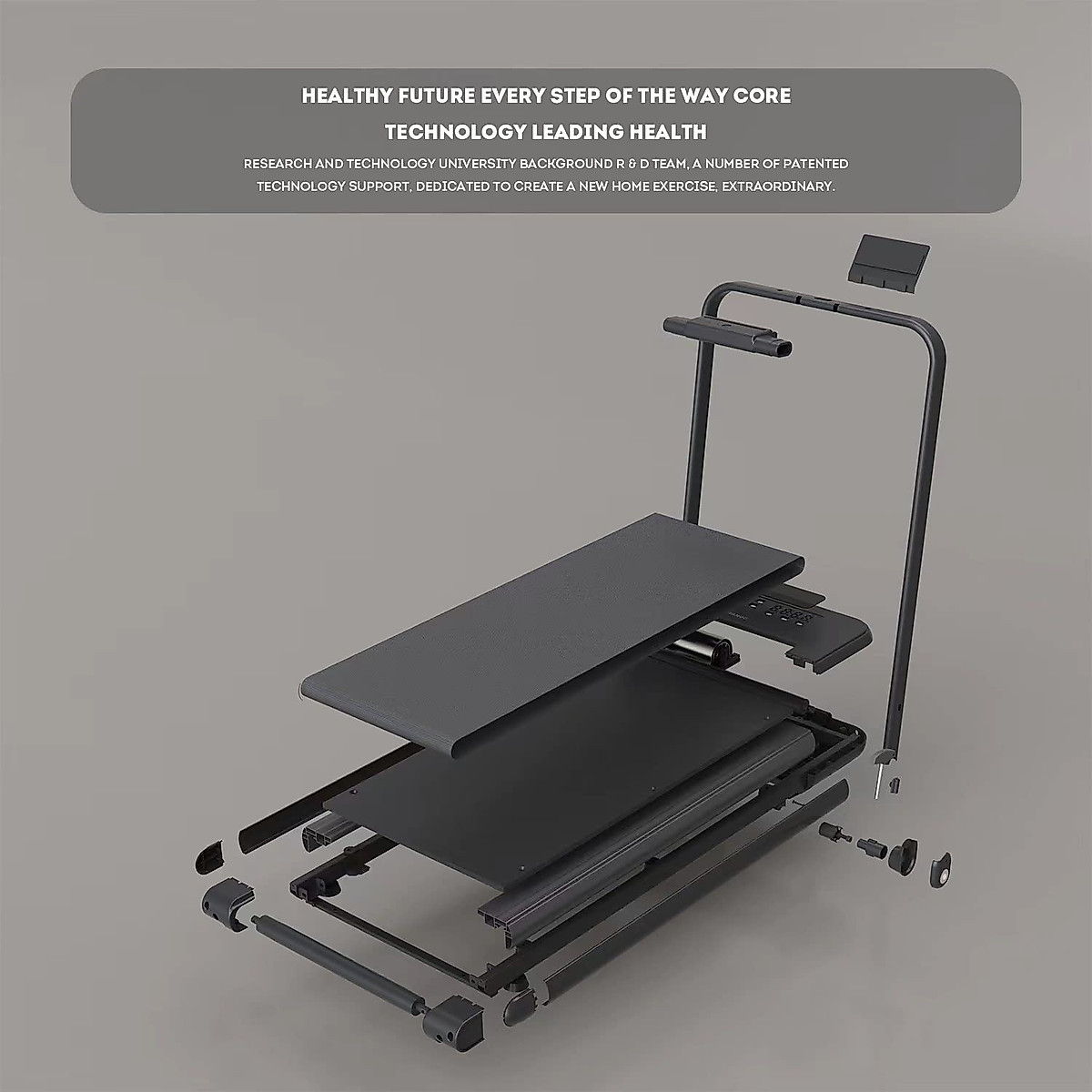 Bifanuo 2 in 1 Folding Treadmill, Smart Walking Running Machine with Bluetooth Audio Speakers, Installation-Free，Under Desk Treadmill for Home/Office Gym Cardio Fitness（Blue）