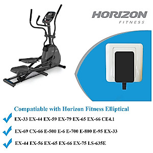 Replacement for Horizon Elliptical Power Cord for Horizon EX-59 Elliptical EX59 EX 59 EX-69 Fitness 12V AC Adapter