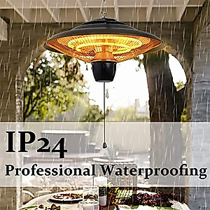 Outdoor Patio Heaters,110V Electric patio heater,Hanging Ceiling Mounted Heater Outdoor Space Heater/outdoor heaters for patio 2 Heat Setting 600/1500W for Garage Backyard Restaurant Thanksgiving