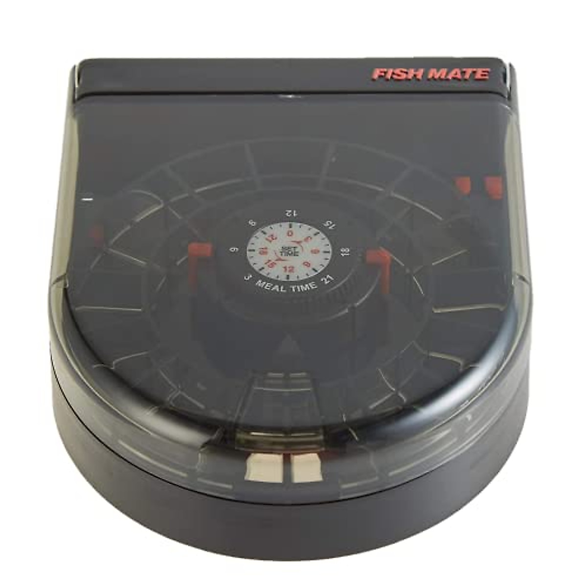 Fish Mate F14 Automatic Fish Feeder for Aquarium or Fish Tank for Vacation or Daily Use - Sits on Hood of Tank or Will Clip to Side with Included Clamps - Serves up to 14 Meals