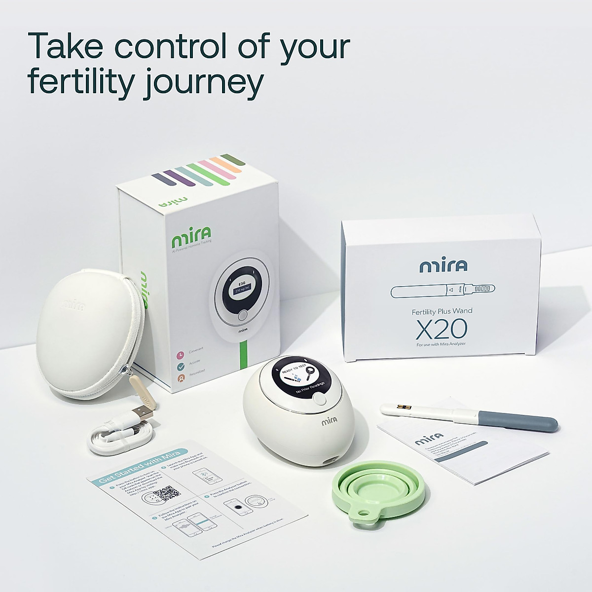 Mira Fertility Plus Wands, Ovulation Test Strips for Women, Accurately Monitor and Detect Ovulation at Home, Track LH and E3G Hormones, Use with Digital Mira Fertility Monitor Kit + App, 20 Tests