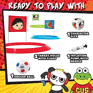 Franklin Sports Ryan's World Kids Soccer Golf Set with 1 Soccer Ball & 3 Targets with Flags - 20" Targets