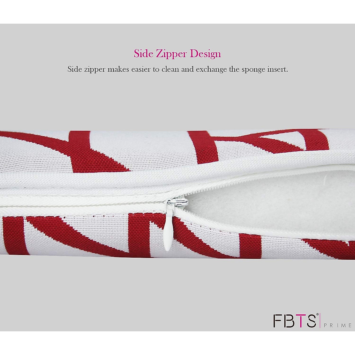 FBTS Prime Outdoor Seat Cushions Set of 2 Patio Chair Cushions with Ties 16x17 Inch Red Geometry U-Shape Chair Pads for Outdoor Patio Furniture Garden Home Office