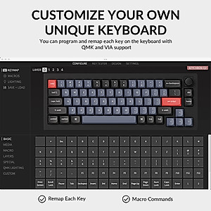 Keychron Q2 Wired Custom Mechanical Keyboard Knob Version, 65% Layout QMK/VIA Programmable Macro with Hot-swappable Gateron G Pro Red Switch Double Gasket Compatible with Mac Windows Linux (Black)