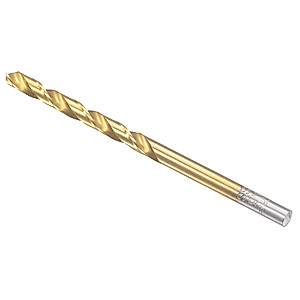 uxcell 4.3mm Drill Bits High Speed Steel Straight Shank 80mm Length Twist Drill Bit Fully Ground Titanium Coated 2 Pcs