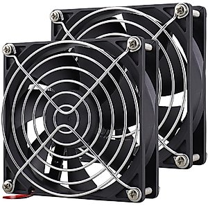 GDSTIME 2 Pack 92mm x 92mm x 25mm 12V Dual Ball Bearings DC Brushless Cooling Fan
