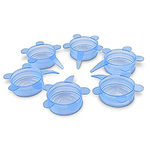 Orblue Stretchable Silicone Lids 6-Pack Small for Fresh Food Storage - Seal in Flavors, Keep Food Fresh and Reduce Waste (2.6 Inches stretches to 3.5 inches)