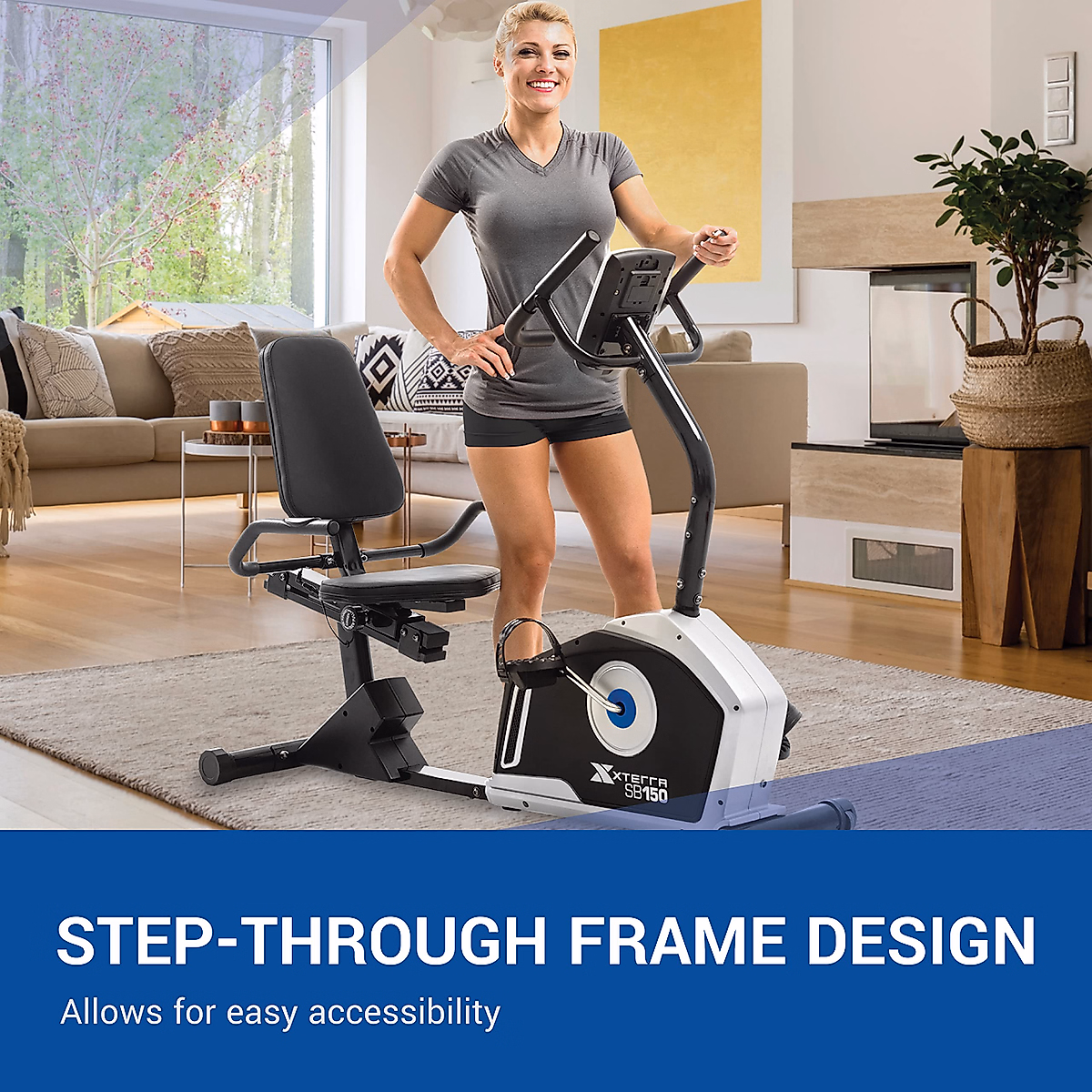 XTERRA Fitness SB150 Recumbent Exercise Bike, Black