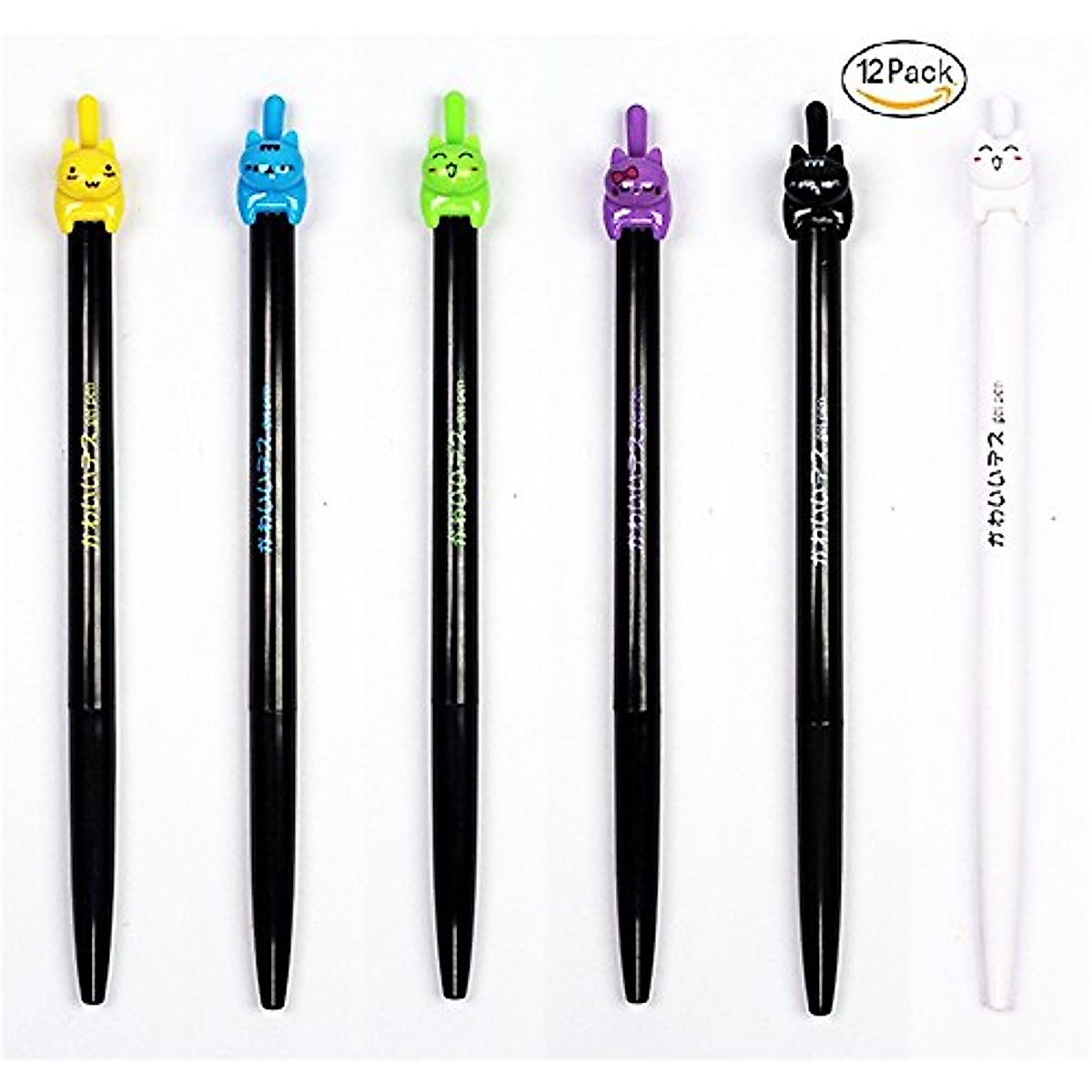 HIPGCC Cute Pens Kawaii Pen Cute Cat Pens 0.5 mm Gel Pens Black Ball Point Pens for School Office Supplies…