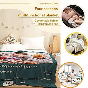 BCLDIY Personalized Photo Blankets for Mom Dad Gifts Custom Picture Throw Blanket Personalized Grandma Grandpa Her Him Birthday Anniversay Ideas 60'' x 50''