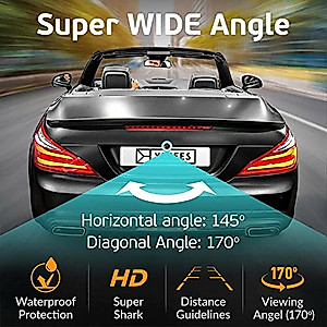 RoverOne Universal Car Backup Camera HD Color Waterproof Reverse Viewing Drive Camera with Light Wide View Angle