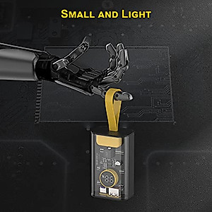 Portable Charger 10000mAh,22.5W Fast Charging Power Bank,Transparent Small External Battery Pack,Input/Output External USB C Portable Phone Charge for iPhone iPad Samsung LG Android Cellphone (Black)