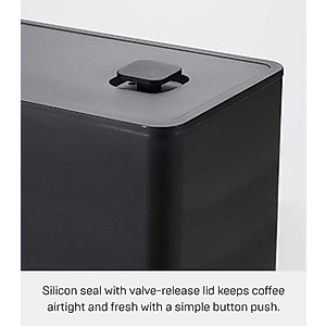 Yamazaki Home Airtight Canister, Vacuum Sealed Ground Coffee Storage Container | Polypropylene, One Size, Black
