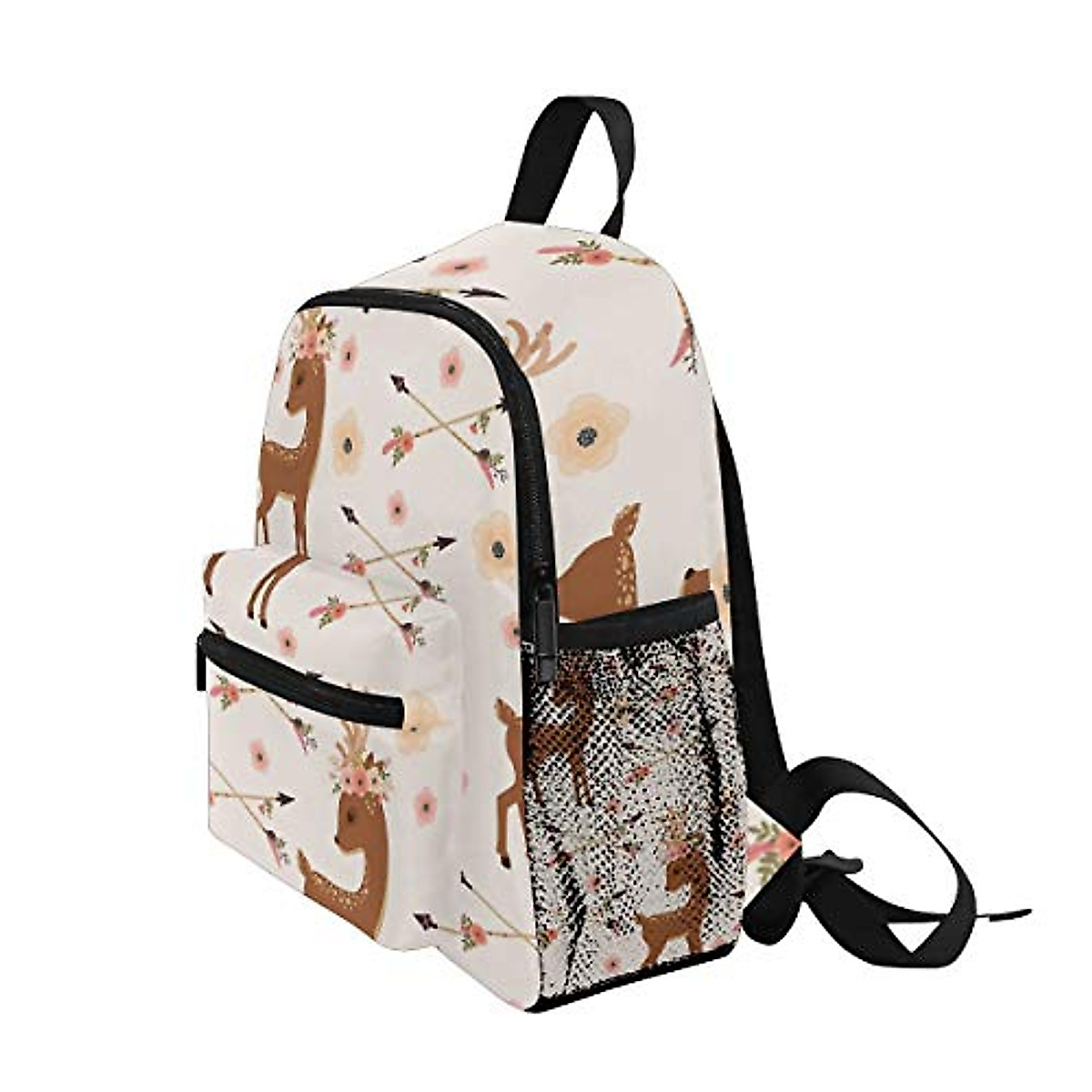 Kids Backpack Deer With Flower Arrows Preschool Bag for Toddler Boy Girls Schoolbag One Size
