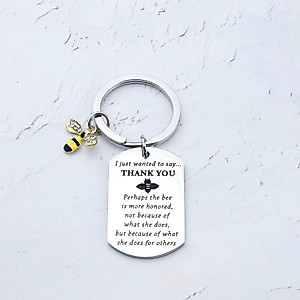 Honey Bee Keychain Perhaps the Bee Is More Honored Not Because of What She Does Keychain Honey for Women Men (Bee Keychain S)