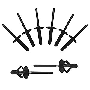 Tri-Fold Exploding Large Head Aluminum Pop Blind Rivets 3/16'' * 4/5'' Long Grip Solid Rivets Used For Industries Automobiles Kayak Sailboat & Furniture 50 Pieces Black