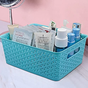 Anbers Plastic Storage Baskets for Organizing, Classroom Baskets, Set of 4