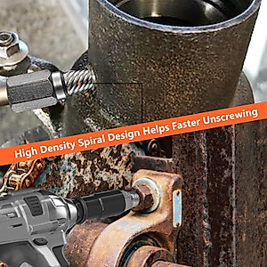 XEWEA 13Pcs Screw Extractor Set Hex Head Multi-Spline Easy Out Bolt Extractor Kit, Chrome Molybdenum Alloy Steel Rounded Bolt Remover Tool for Broken Rusted Bolts Screws