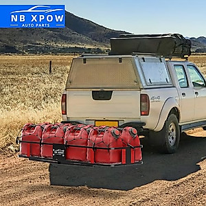 MKING Hitch Mount Cargo Carrier Folding Basket 60" X 20" X 6", 500 Lbs Capacity Tow Hitch Cargo Carrier with Net & Straps