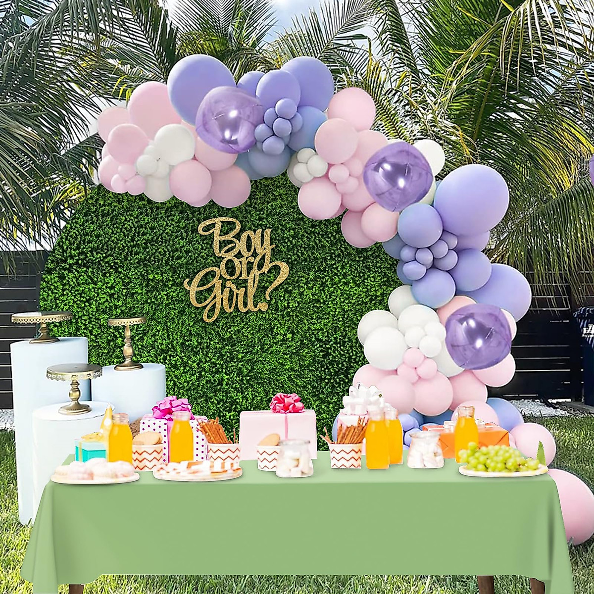 2 Pcs Sage Green Tablecloth Plastic 54 ×108 Inches Rectangle Sage Green Tablecloth Disposable Plastic Waterproof Table Cover for Outdoor Picnic, Kitchen, Holiday Birthday Wedding Baby Shower Party