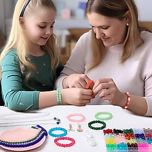 720pcs 8mm Glass Beads for Jewelry Making, 24 Colors Glass Beads for Bracelet Making, Beaded Bracelets Kit for Bracelet Earring Necklace Jewelry Making Supplies