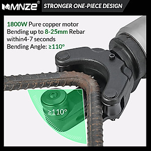 MMNZE Electric Hydraulic Rebar Bender, Bending Angle 0-130 Degrees, 110V 900W 16MM Hand Hold Portable Rebar Bender, Bending Machine for Bending Rebar, Steel Bar, Steel Rod