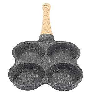 QANYEGN Egg Frying Pan, 4 Hole Non-StickOmelet Pan, Easy Clean Fried Egg Pan, Aluminium Alloy Cooker for Breakfast