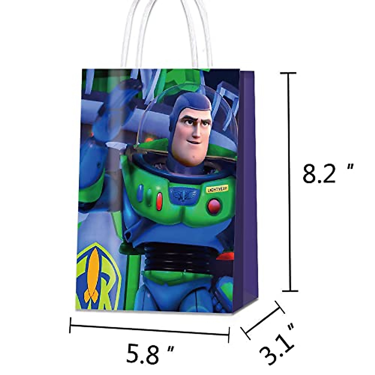 VDESFUEBY 16 Pack Buzz Lightyear Party Gift Bag Birthday Gift Bag Snack Goodies Bag Kids Party Supplies