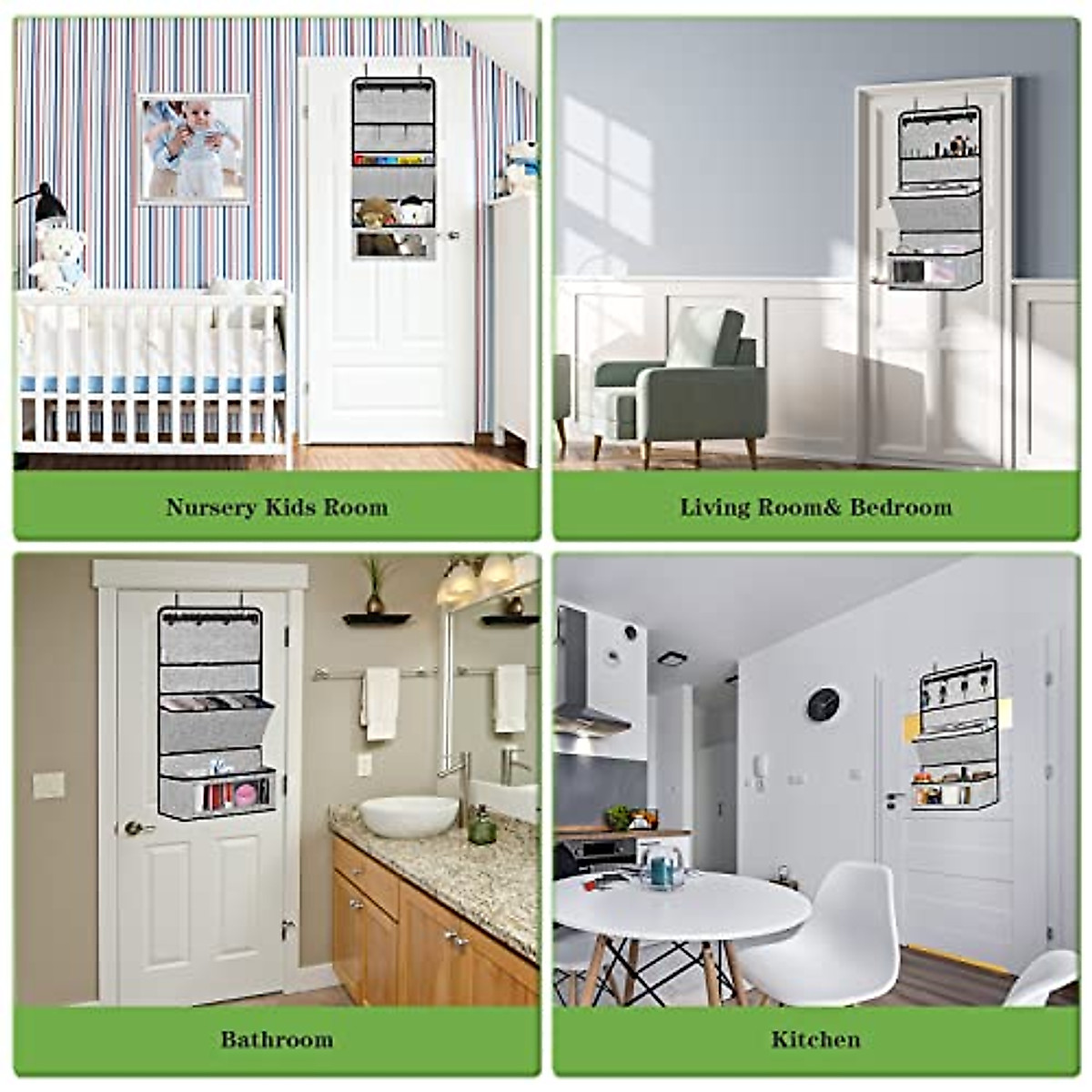 ZAAOEHA Door Hanging Organizer, Over Door Hanging Organizer Storage, Behind The Door Storage Organizer with Door Hook and Large Clear Windows, for Cosmetics, Toys and Sundries (1 Pack)