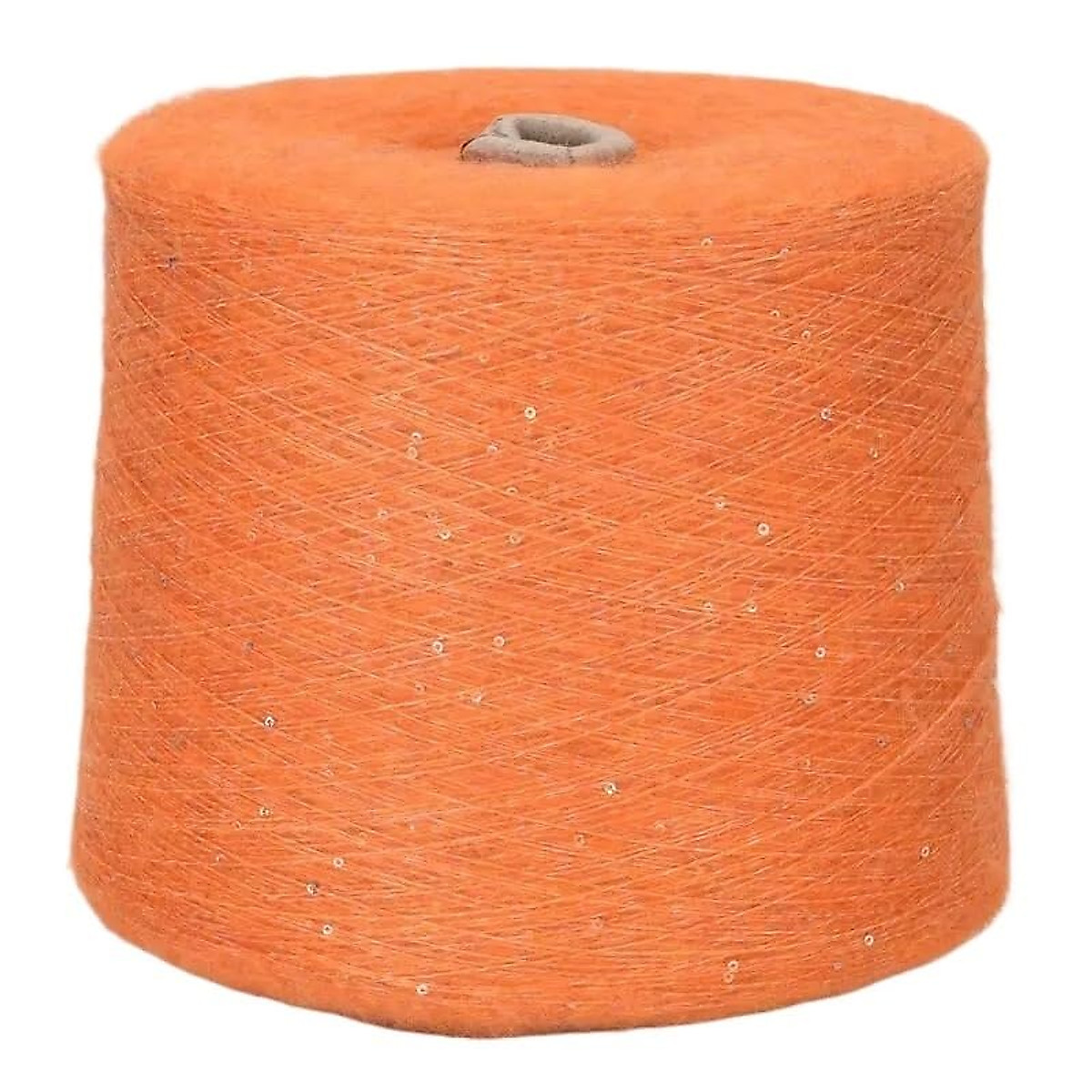 500g/Ball/Mohair Alpaca Sequins Yarn DIY Knitting Wool Sweaters, Coats, Socks, Hats Yarn (Color : 839- Orange)