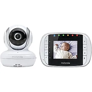 motorola MBP33S Wireless Video Baby Monitor with 2.8-Inch Color LCD, Zoom and Enhanced Two-Way Audio, 720p