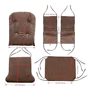 Rejoice Home Castaway Glider Rocking Chair Replacement Cushion Set - Brown