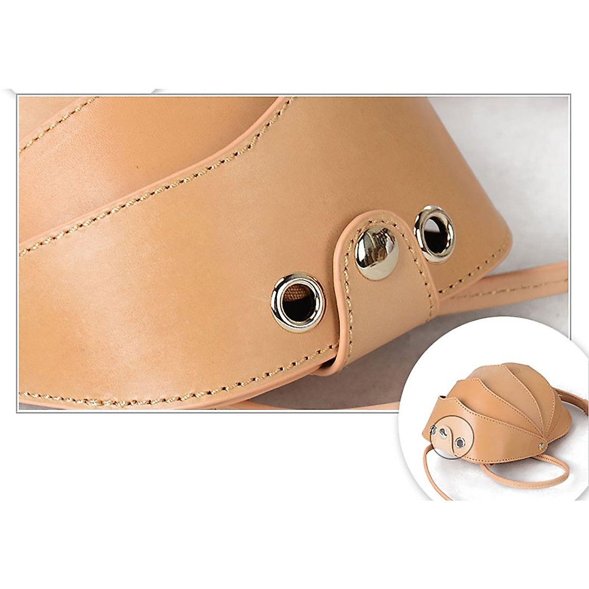 AUMI 4 Cellphone Crossbody Tan Beetle Bag Mini Cell Phone Purse Genuine Leather