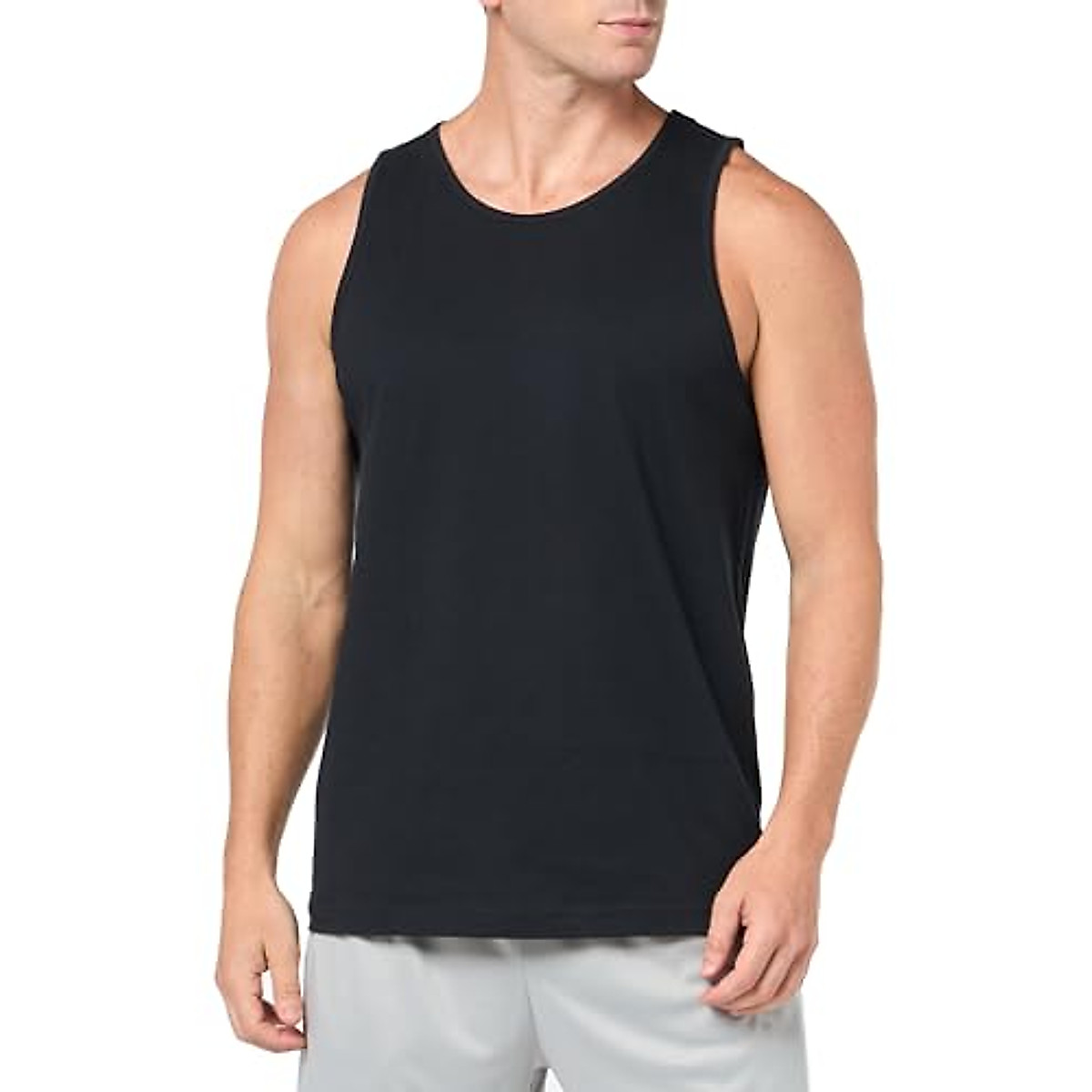 Amazon Essentials Men's Regular-Fit Tank Top, Black, Large