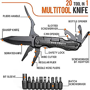 Gifts for Boyfriend Him Husband Dad Men,Multitool Knife I LOVE YOU,Anniversary Cool Gifts for Husband,Fathers Day Birthday Gifts,Valentines Day Unique Gifts,Christmas Stocking Stuffers,Gadget Gifts