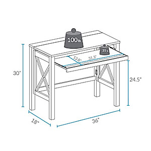 Casual Home Montego Folding Desk with Pull-Out Tray-Espresso