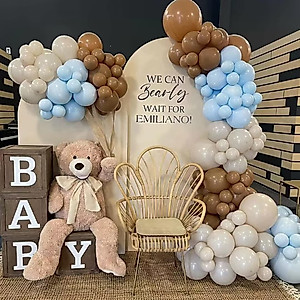 60 PCS Sage Green Dark Brown Beige Latex Balloons Set with Metallic Gold Balloons, Olive Green Gold Nude Coffee Party Balloon for Jungle Safari Woodland Birthday Decorations (Green)