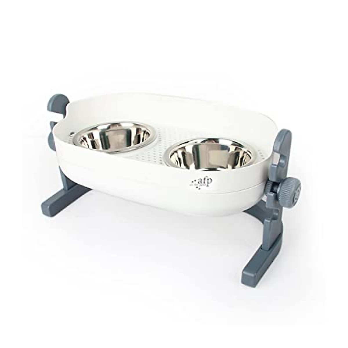 All for Paws Height Adjustable Cat Elevated Bowls Stainless Steel Dog Food Water Bowls, Height Adjustable Cat Feeder Mess Proof Pet Feeding Bowls(Small)