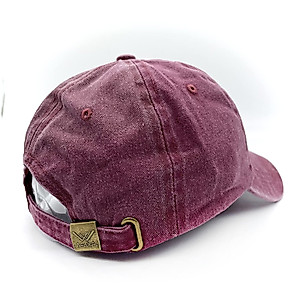 Waldeal Women's Embroidered Dog Mom Dad Hat Adjustable Washed Baseball Cap Burgundy