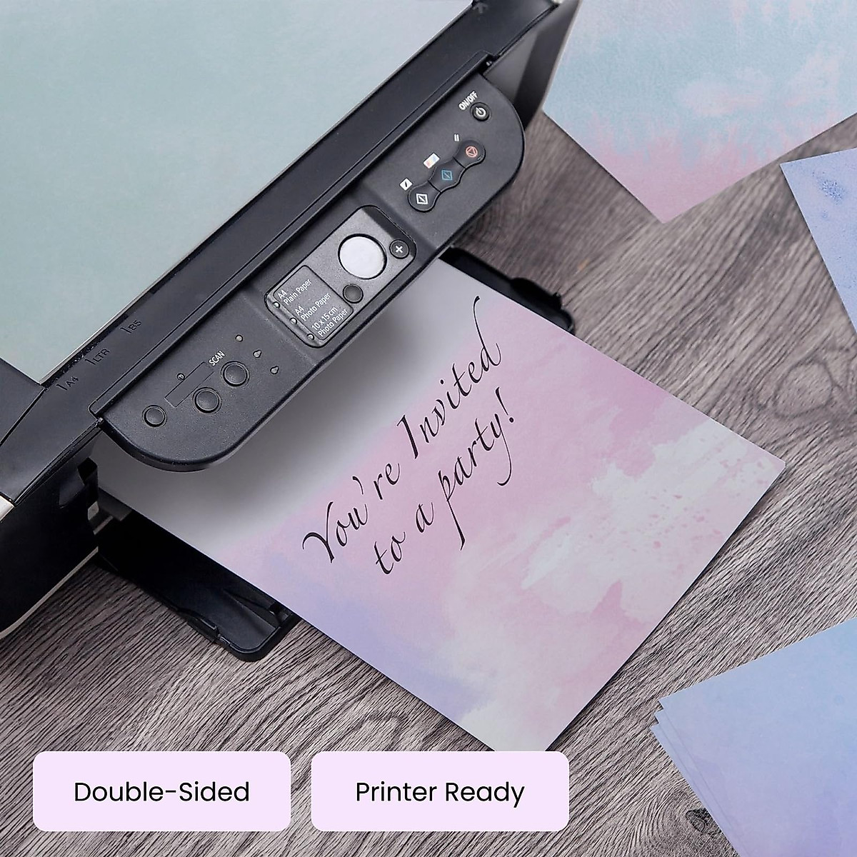 96 Sheets Watercolor Stationery Paper, Double-Sided, Colorful, Printer Friendly for Writing Letters and Invitations (8.5 x 11 Inches)