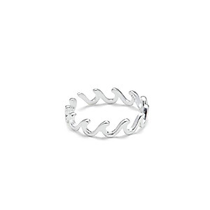 Pura Vida Silver Wave Toe Ring - .925 Sterling Silver, Adjustable End - One Size