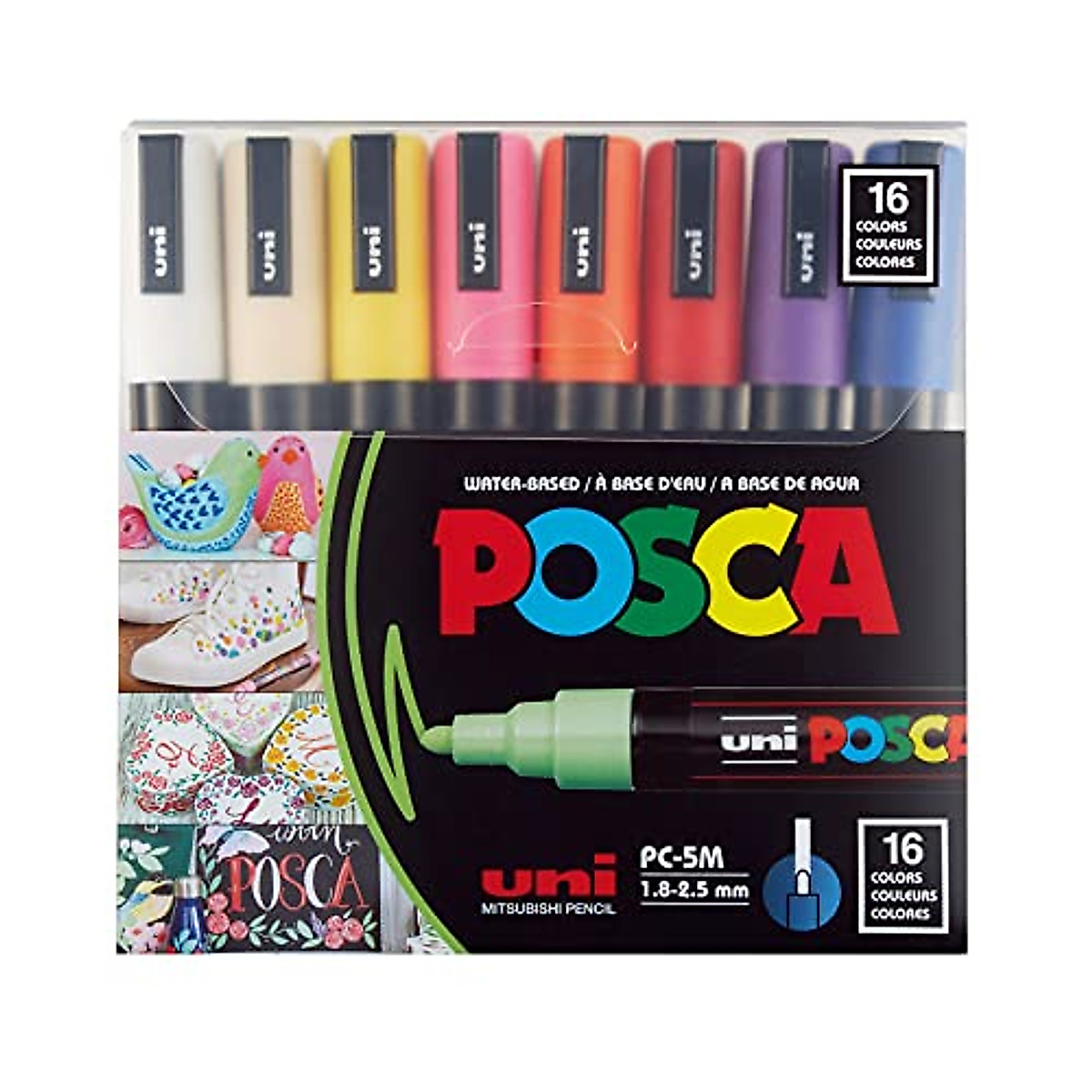 16 Posca Markers 5M, Posca Pens for Art Supplies, School Supplies, Rock Art, Fabric Paint, Fabric Markers, Paint Pen, Art Markers, Posca Paint Markers