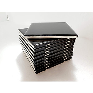 4 in Black Ceramic Tile 4.25 inch Shower Bathroom Kitchen Backsplash American Olean Gloss 4 1/4" Box 10 Piece