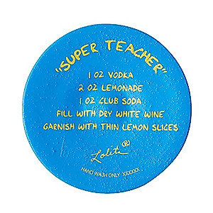 Enesco Designs by Lolita Super Teacher Hand-Painted Artisan Wine Glass, 15 Ounce, Multicolor