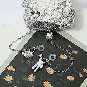 ZOSTLAND 1 Pair Creative Earphone Anti Lost Earring Clip Earclip Strap Wireless Earhook Earbud Ear Bud Holder Connector Compatible with Airpods 1/2/Pro/3 Beats Fit Pro Sony (Astronaut)