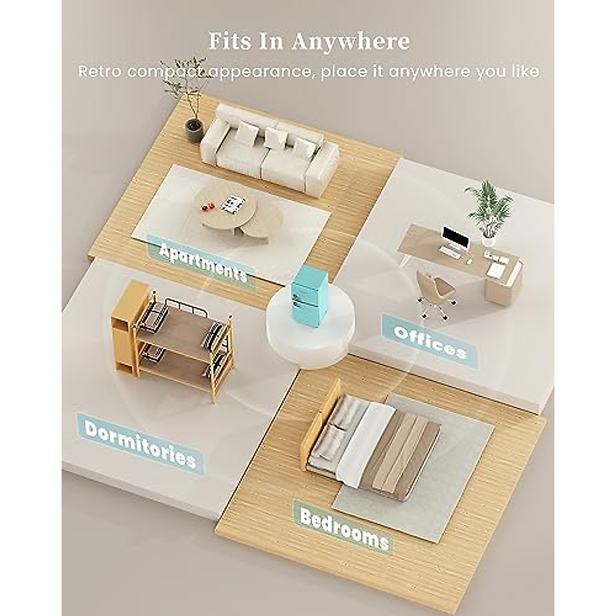 Bodare Retro Mini Fridge with Freezer: 3.2 Cu.Ft Mini Refrigerator with 2 Doors - Small Refrigerator Energy-Saving Compact Refrigerator - Small Fridge for Bedroom Dorm (Blue)