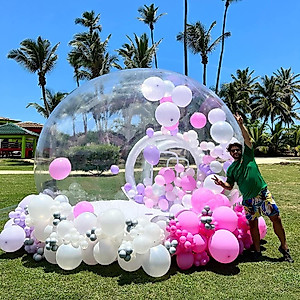 ROOMEDAL Inflatable Clear Bubble House for Kid Adult Balloon Transparent Inflatable Bubble Tent Dome with Blower,Luxury 10ft Diameter Bubble House,6ft Tunnel for Home Outdoor Backyard Party Stargazing