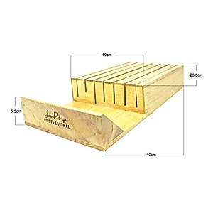 Kitchen Drawer Wooden Knife Block | Natural Wood Kitchen Knife Holder for Kitchen Counter | Knife Block without Knives | Non Magnetic Knife Holder | by Jean Patrique